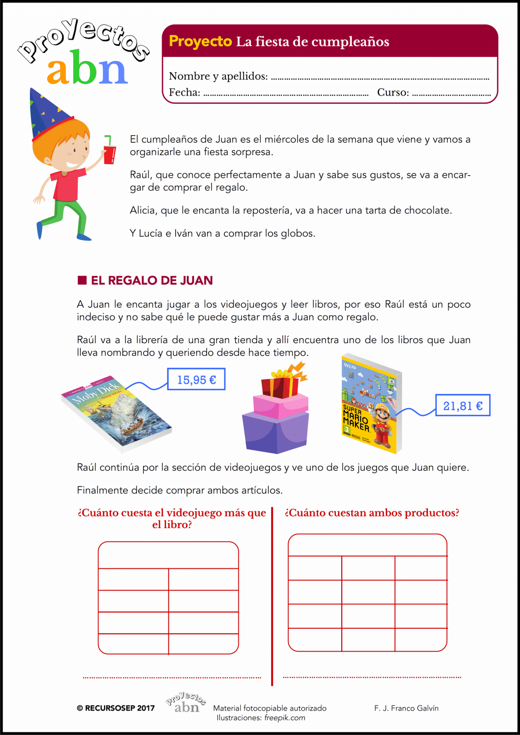 Proyectos ABN / Mates. La fiesta de cumpleaños 🍰