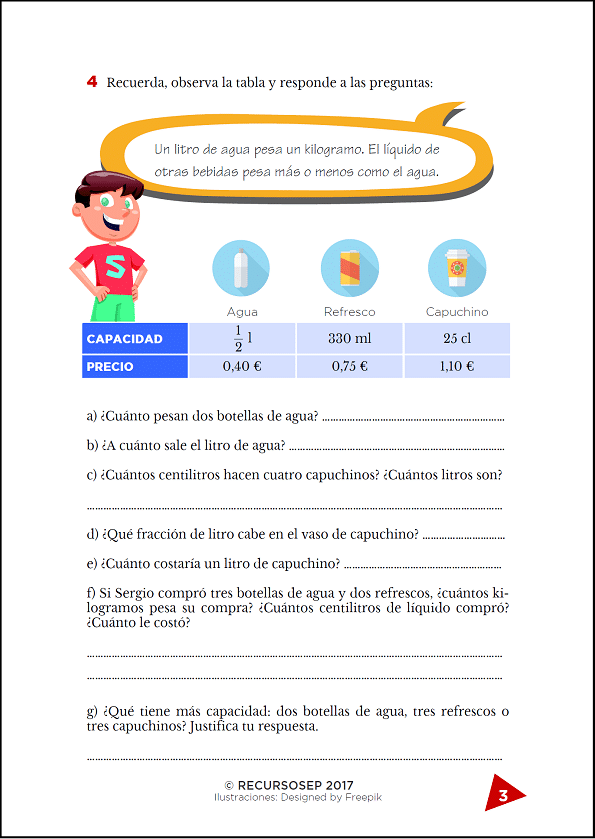 Medidas de longitud, peso y capacidad – Cuadernillo de actividades