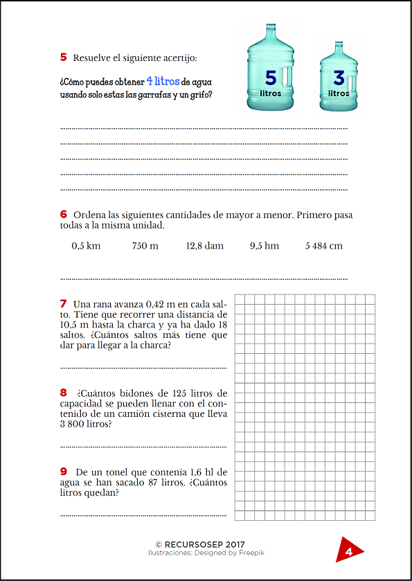 Medidas de longitud, peso y capacidad – Cuadernillo de actividades