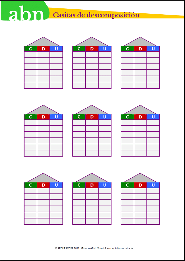 Metodo Abn Casitas De Descomposicion Para Numeros De Tres Cifras ... Metodo Abn Casitas De Descomposicion Para Numeros De Tres Cifras ...