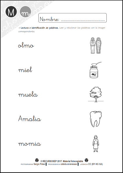 Cartilla para leer – M
