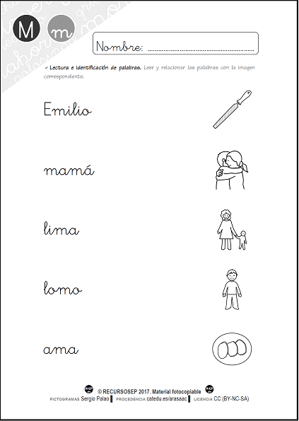 Cartilla para leer – M