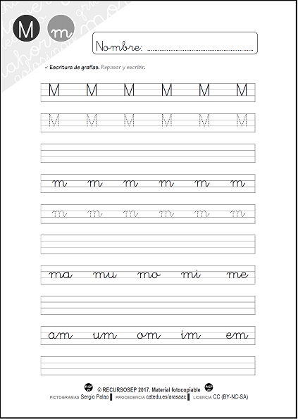 Cartilla para leer – M