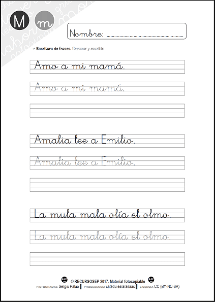 Cartilla para leer – M