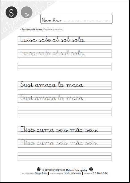 Cartilla para leer – S