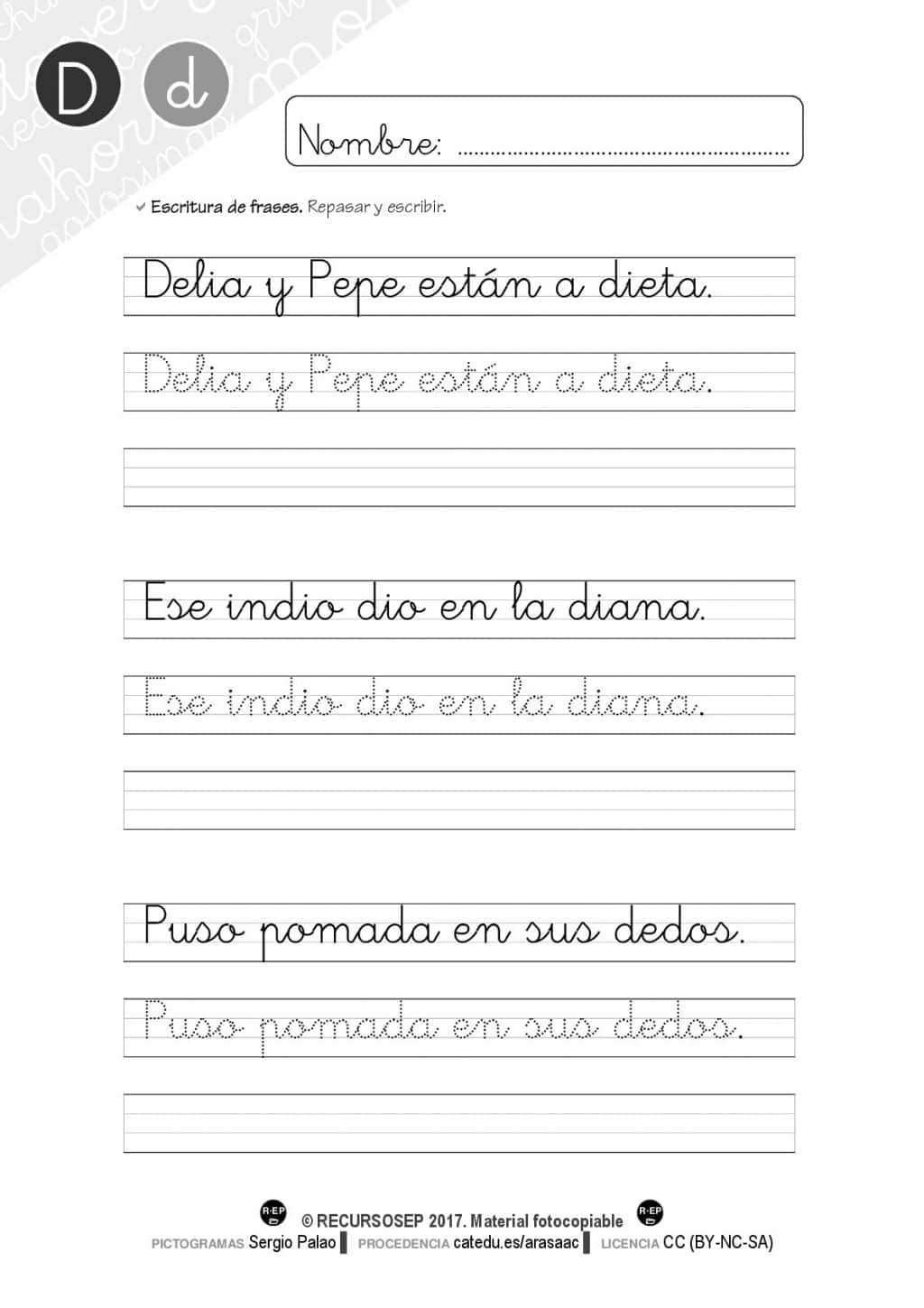 Cartilla para leer – D