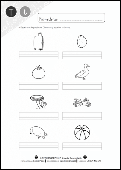 Cartilla para leer – T