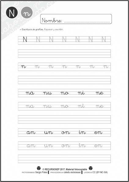 Cartilla para leer – N