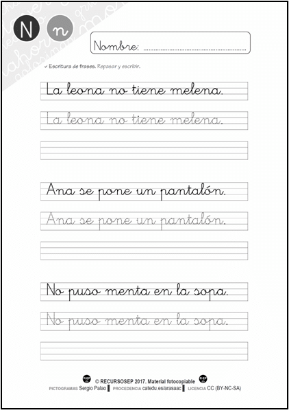 Cartilla para leer – N