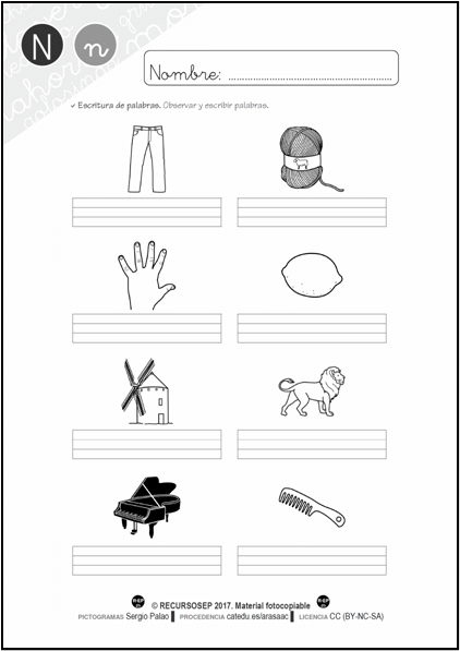 Cartilla para leer – N
