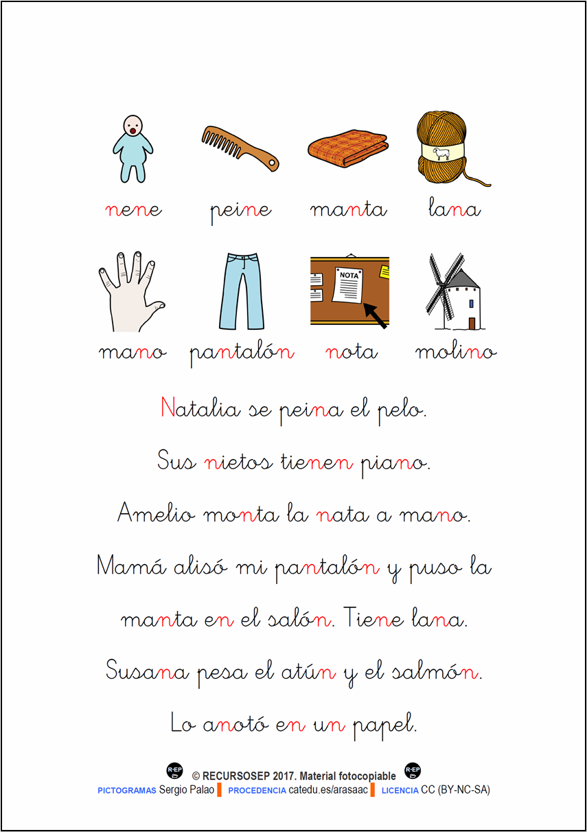 Cartilla para leer – N