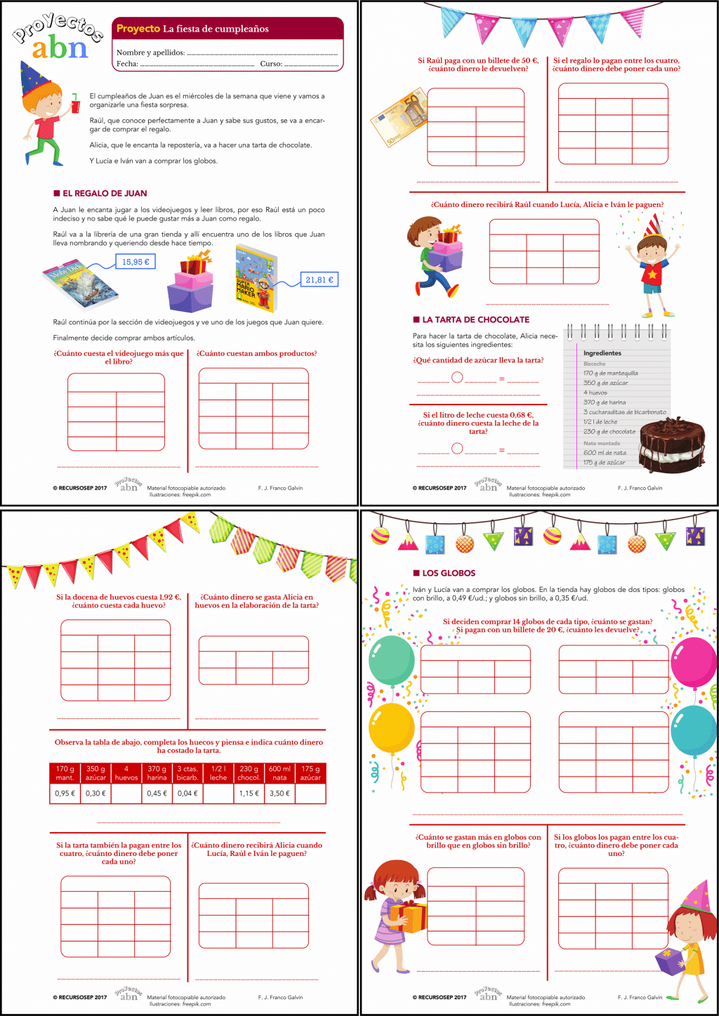 Proyectos ABN / Mates. La fiesta de cumpleaños 🍰