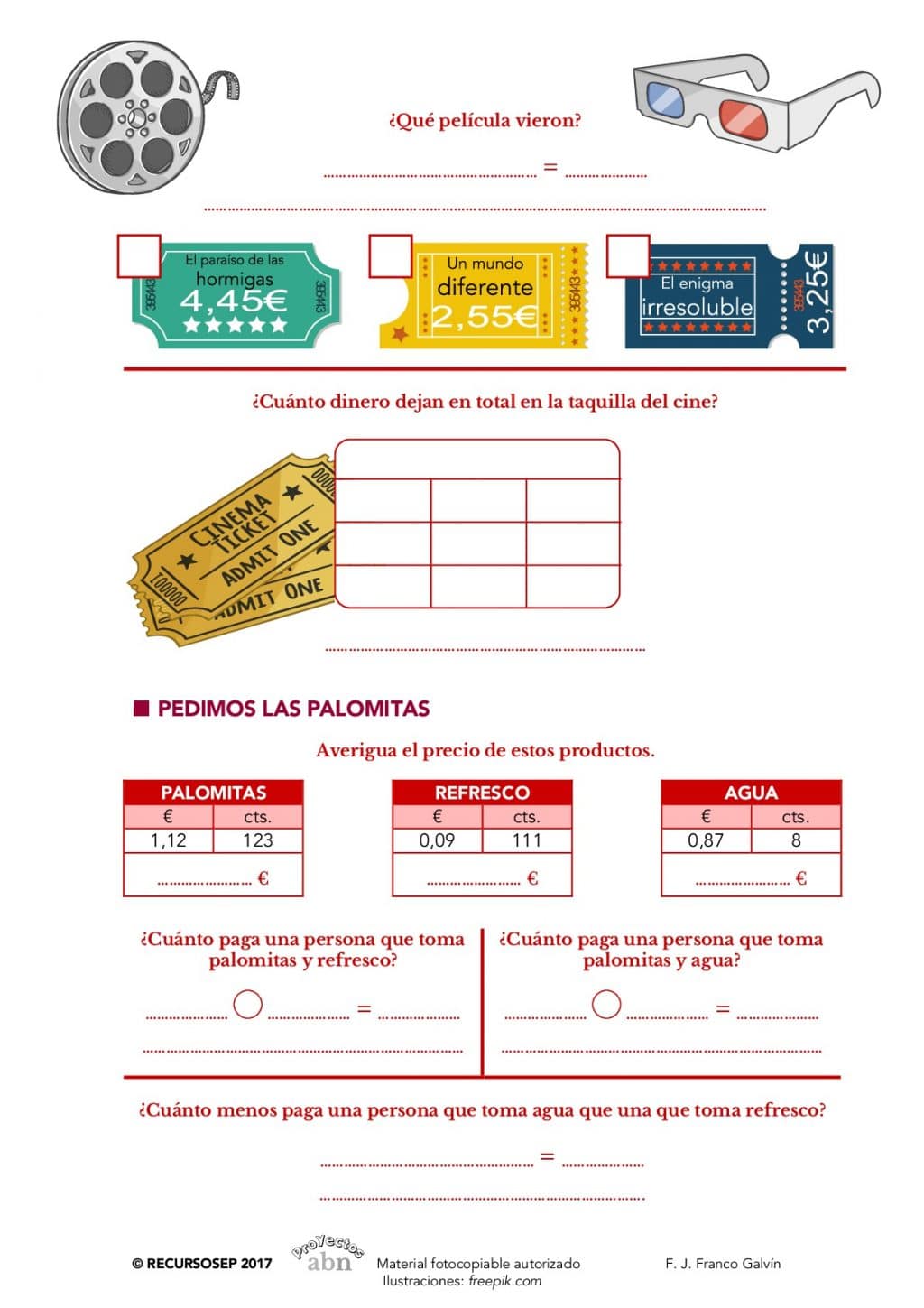 Proyectos ABN. Vamos al cine (Castellano / Valencià)