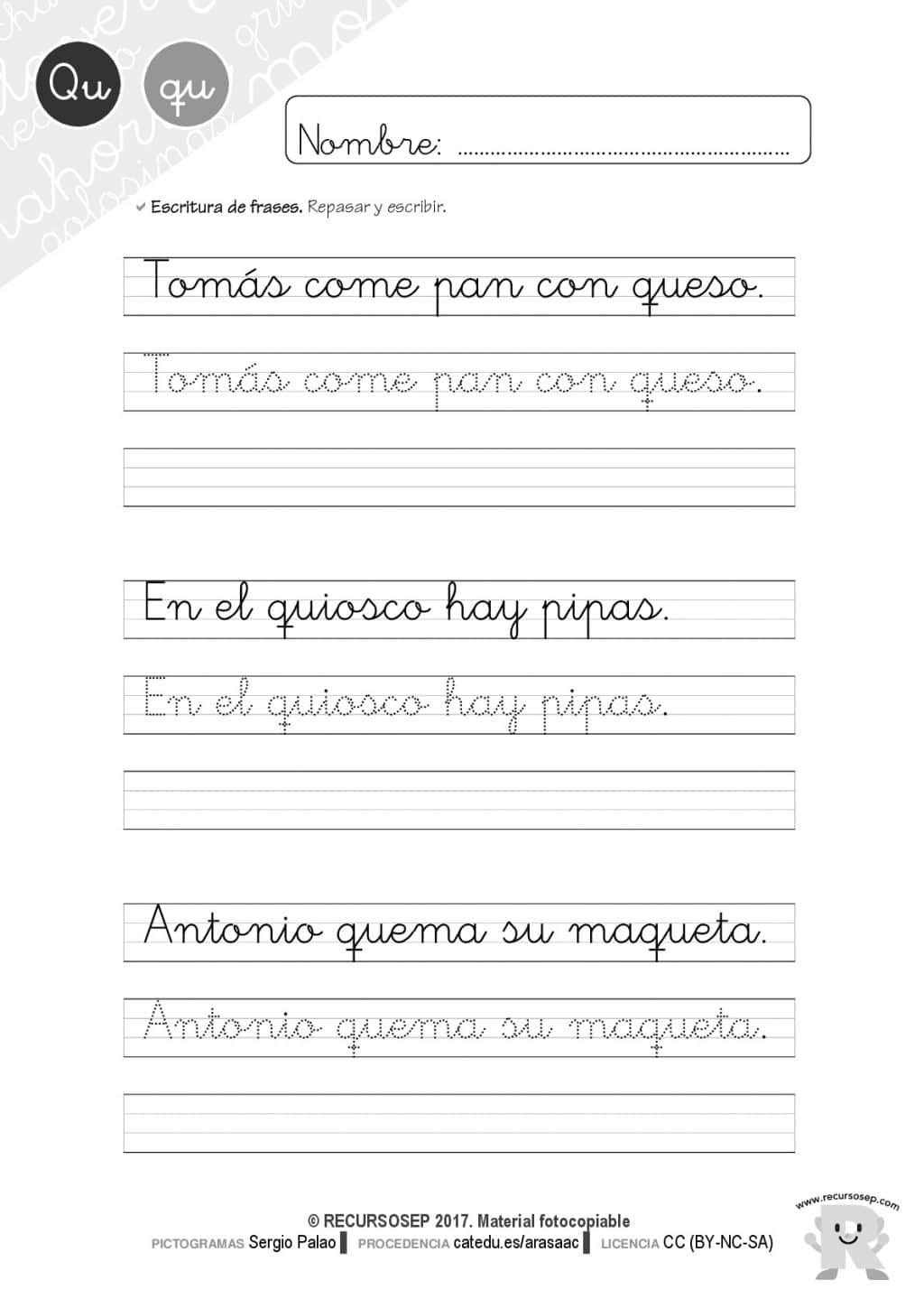 Taller de lectoescritura: LETRA Q – Hojas de lectura y actividades