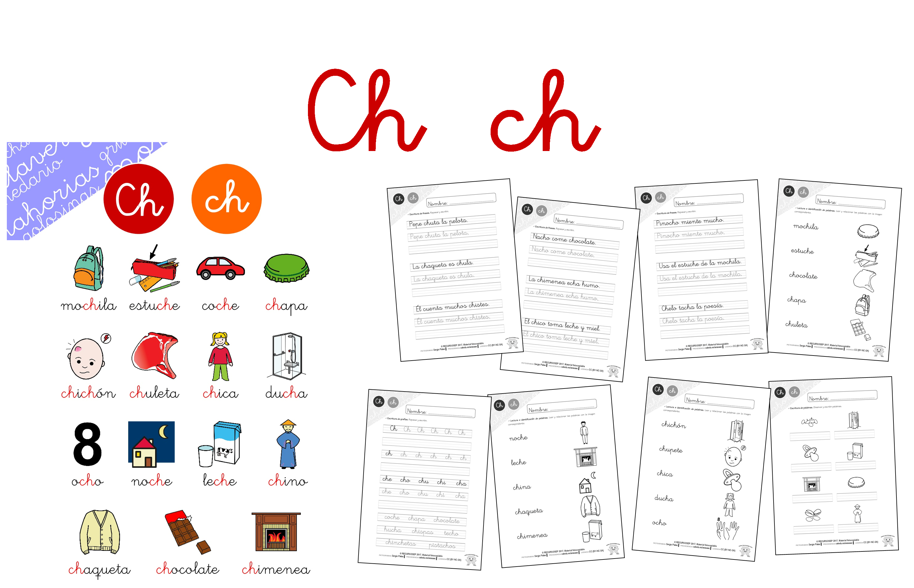 Taller de lectoescritura: CH – Hojas de lectura y actividades