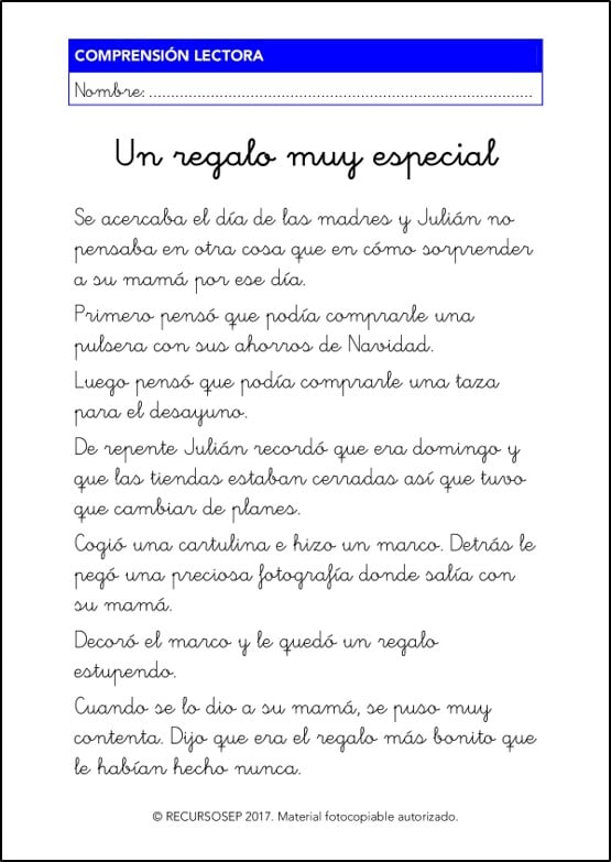 un-regalo-muy-especial-comprensión-lectora-1