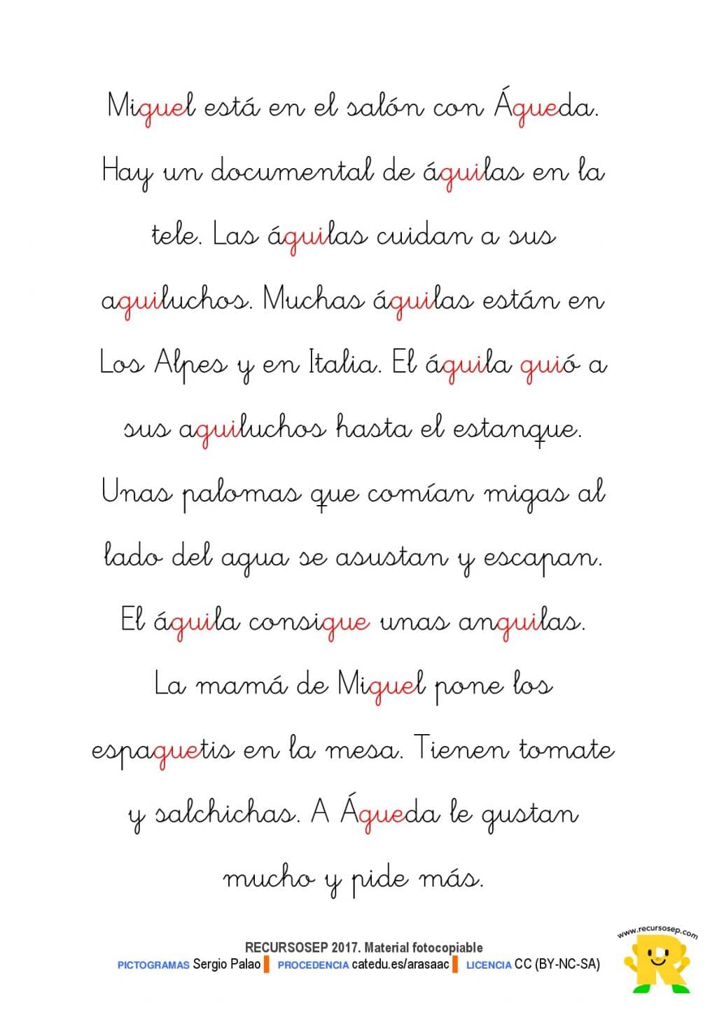 Cartilla para leer: GUE / GUI (recursos fotocopiables)