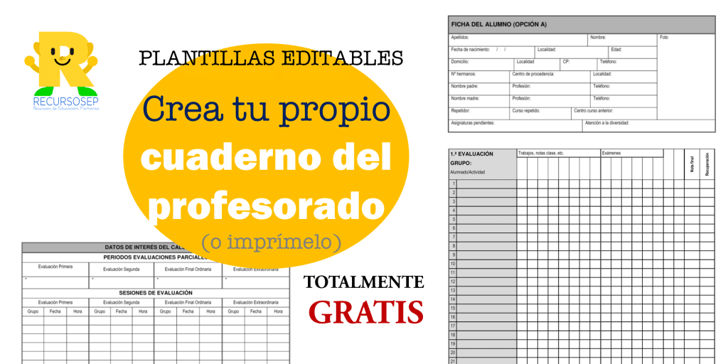 Plantillas editables para crear tu propio cuaderno del tutor