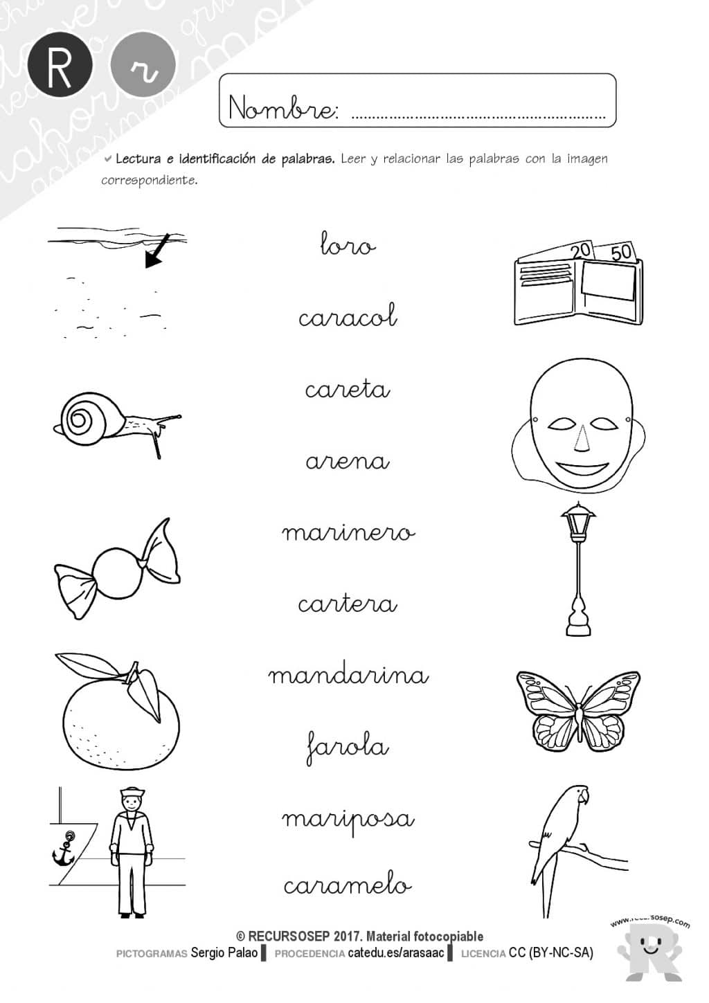 Material lectoescritura: LETRA R suave (Cartilla y batería de actividades)