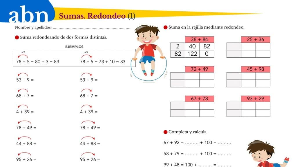 Método ABN. Sumas por redondeo