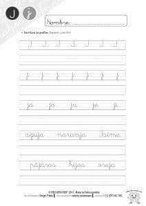 Taller de lectoescritura: CUADERNILLO LETRA J