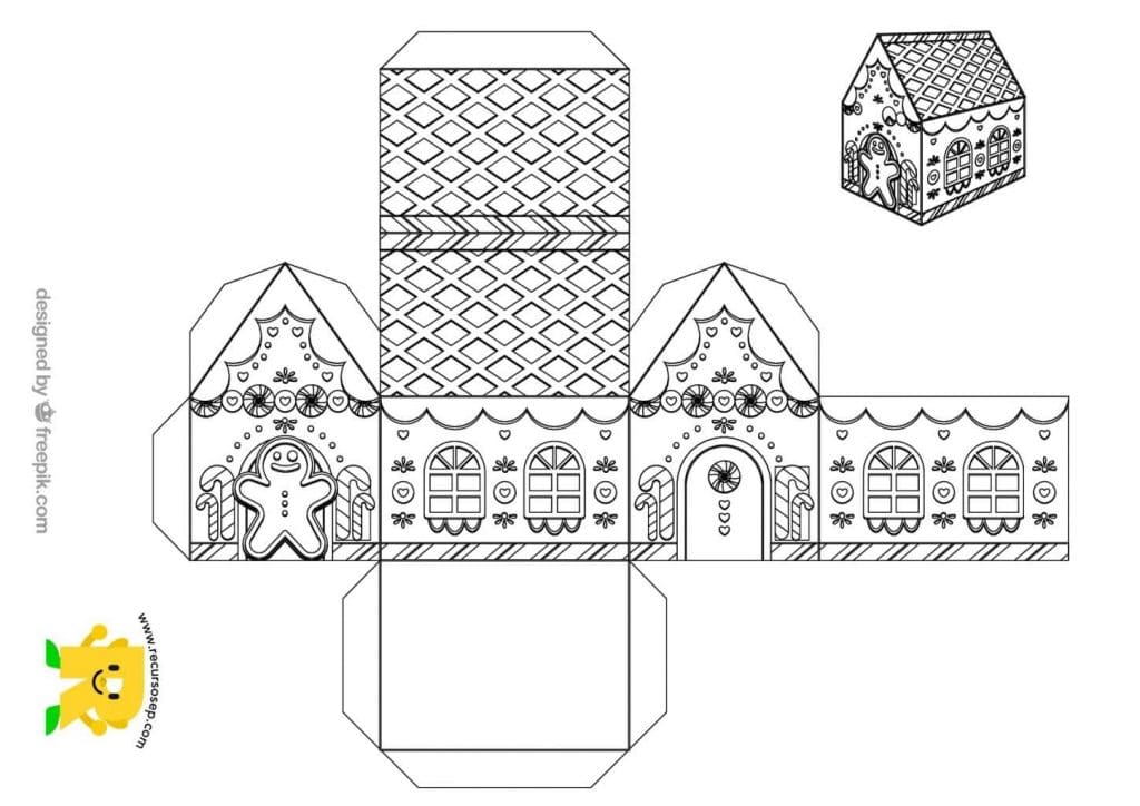 Recortable: Construye una casita de jengibre