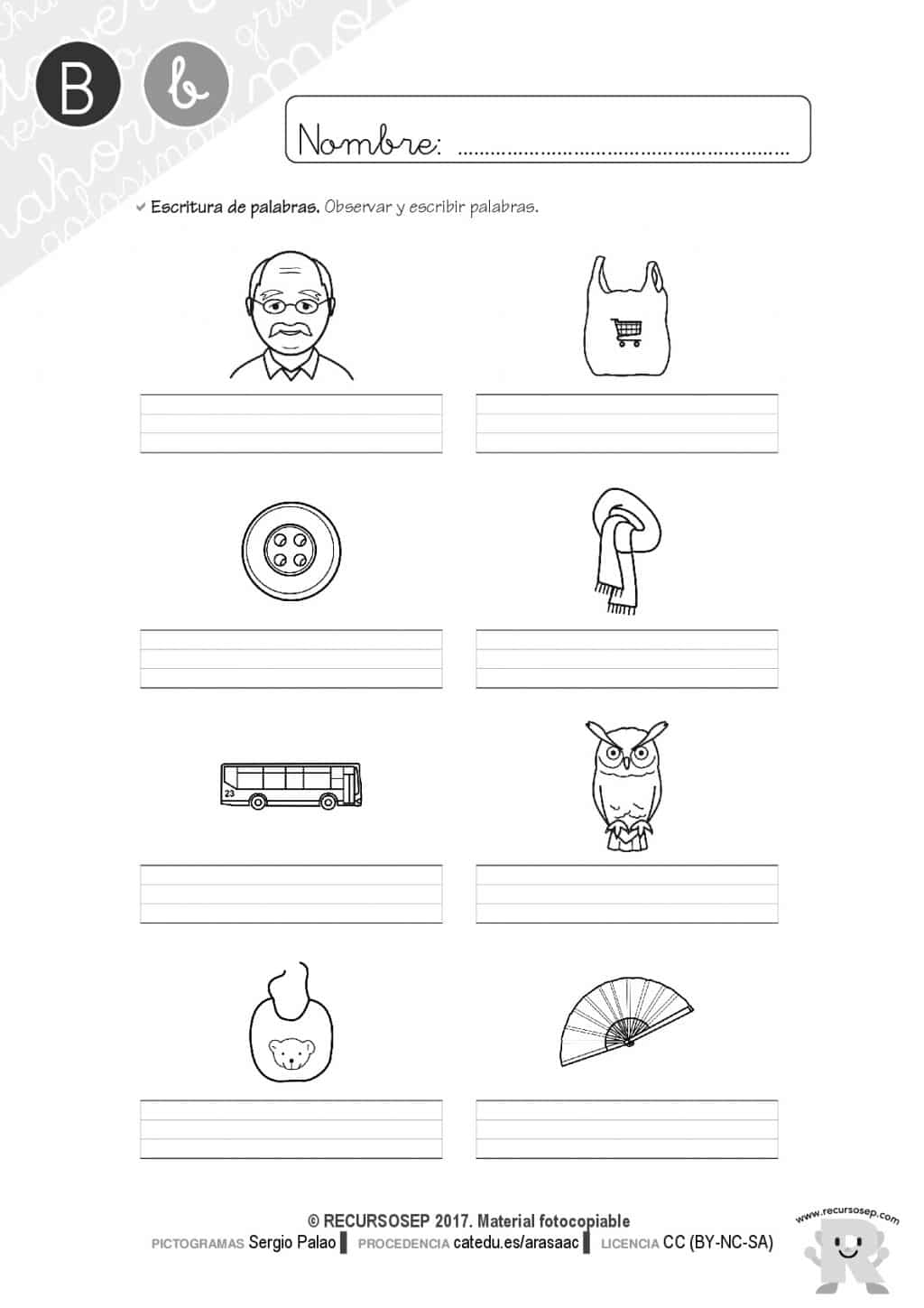 Taller de lectoescritura: CUADERNILLO LETRA B