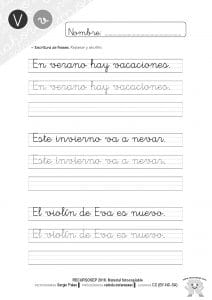 Cuadernillo de lectura y escritura: letra V