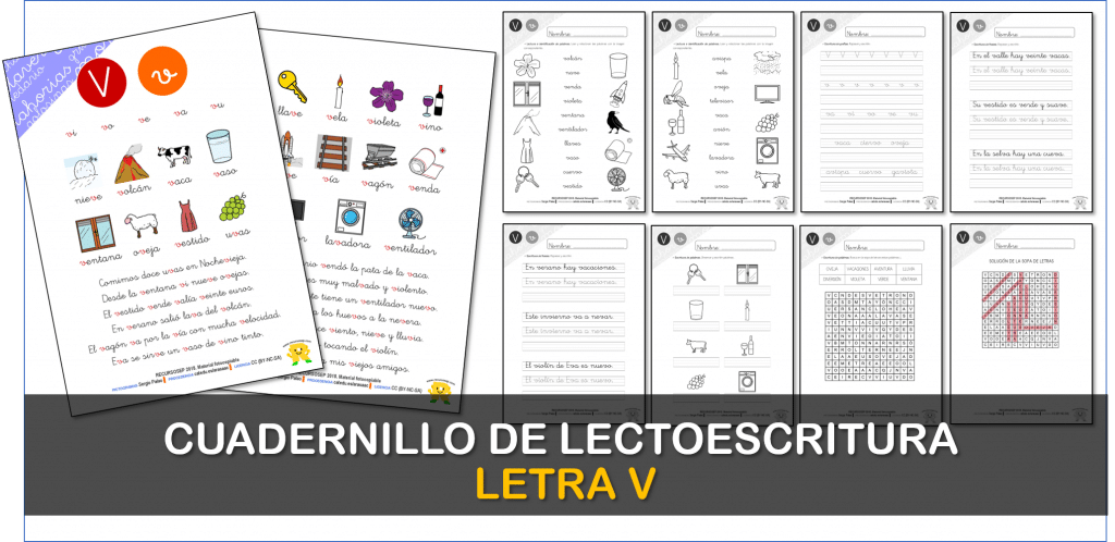 Cuadernillo de lectura y escritura: letra V