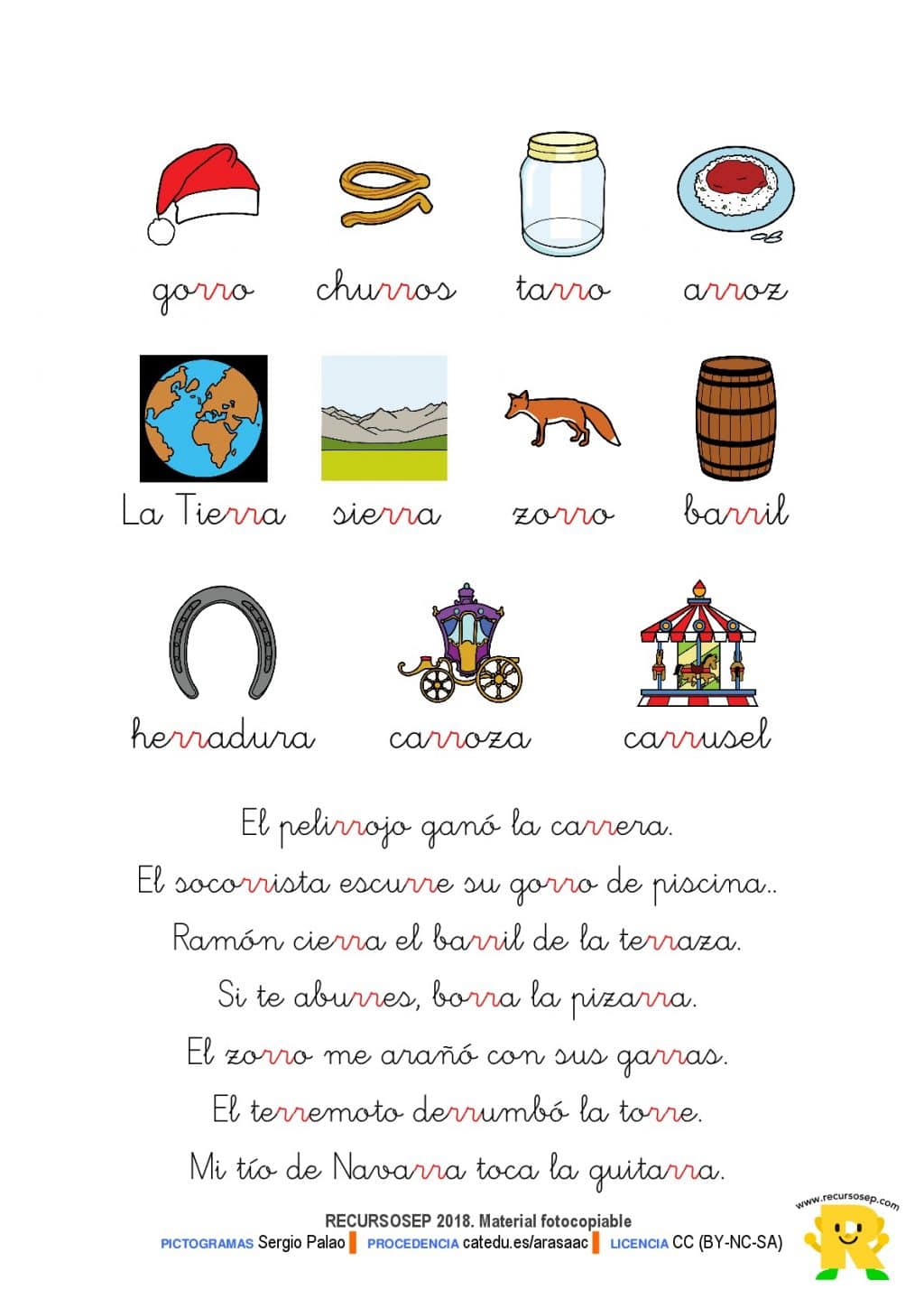 Cuadernillo de lectura y escritura: grupo RR