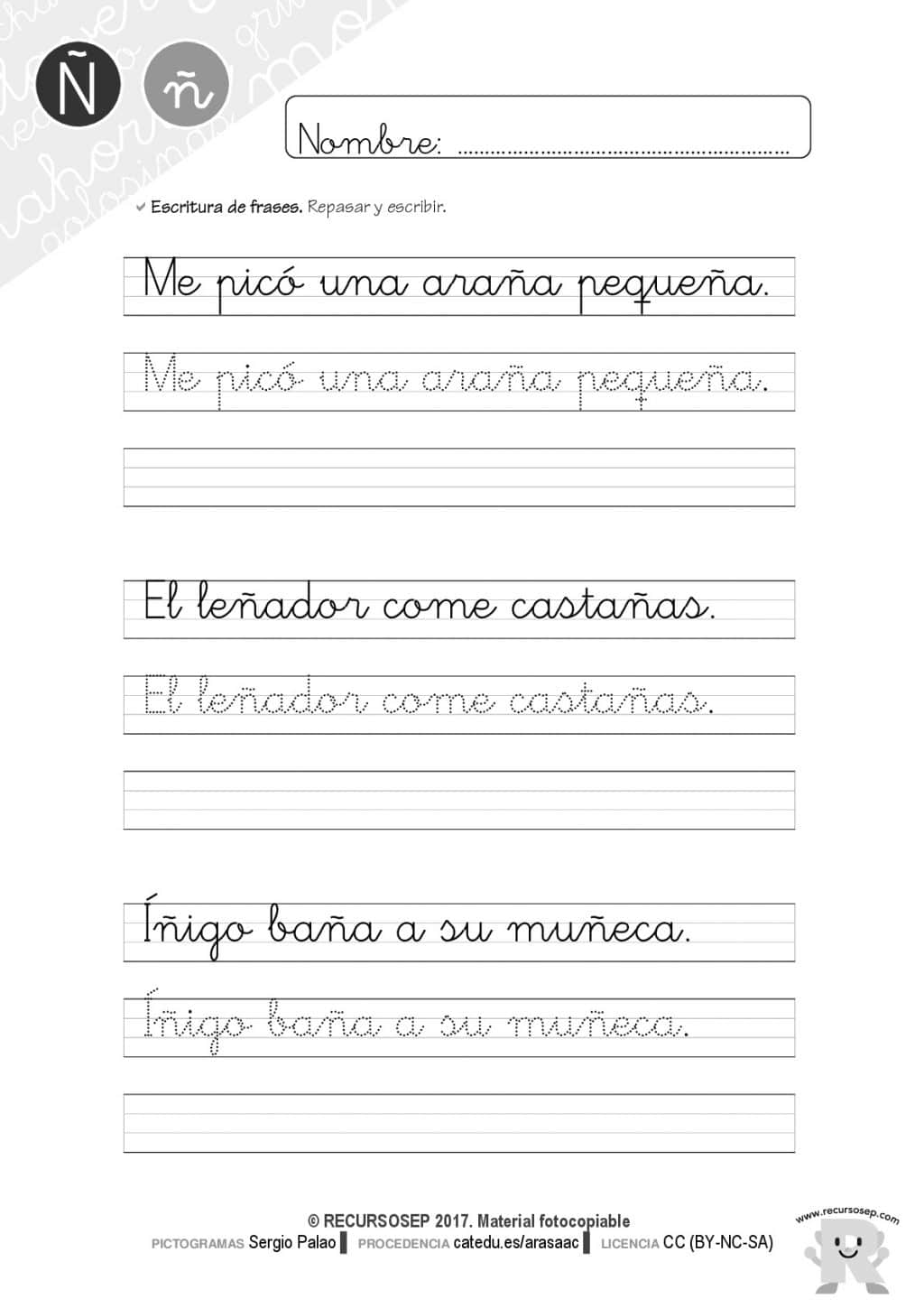 Hojas De Trabajo Con Oraciones Para Practicar La Escritura A Mano