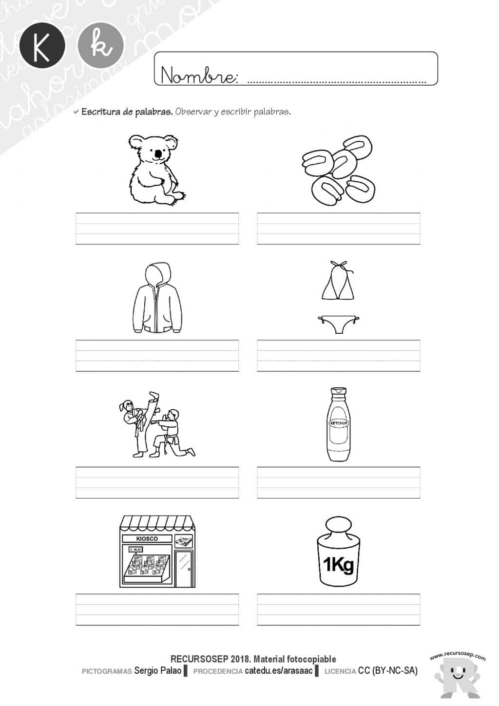 Taller Lectoescritura Letra K Hojas Actividades Recursosep 001 - Www 51C