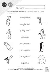 Cuadernillo de lectura y escritura: GÜE – GÜI