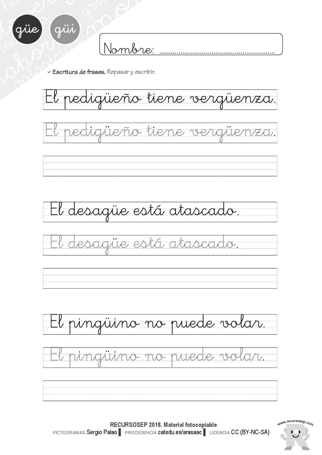 Cuadernillo de lectura y escritura: GÜE – GÜI