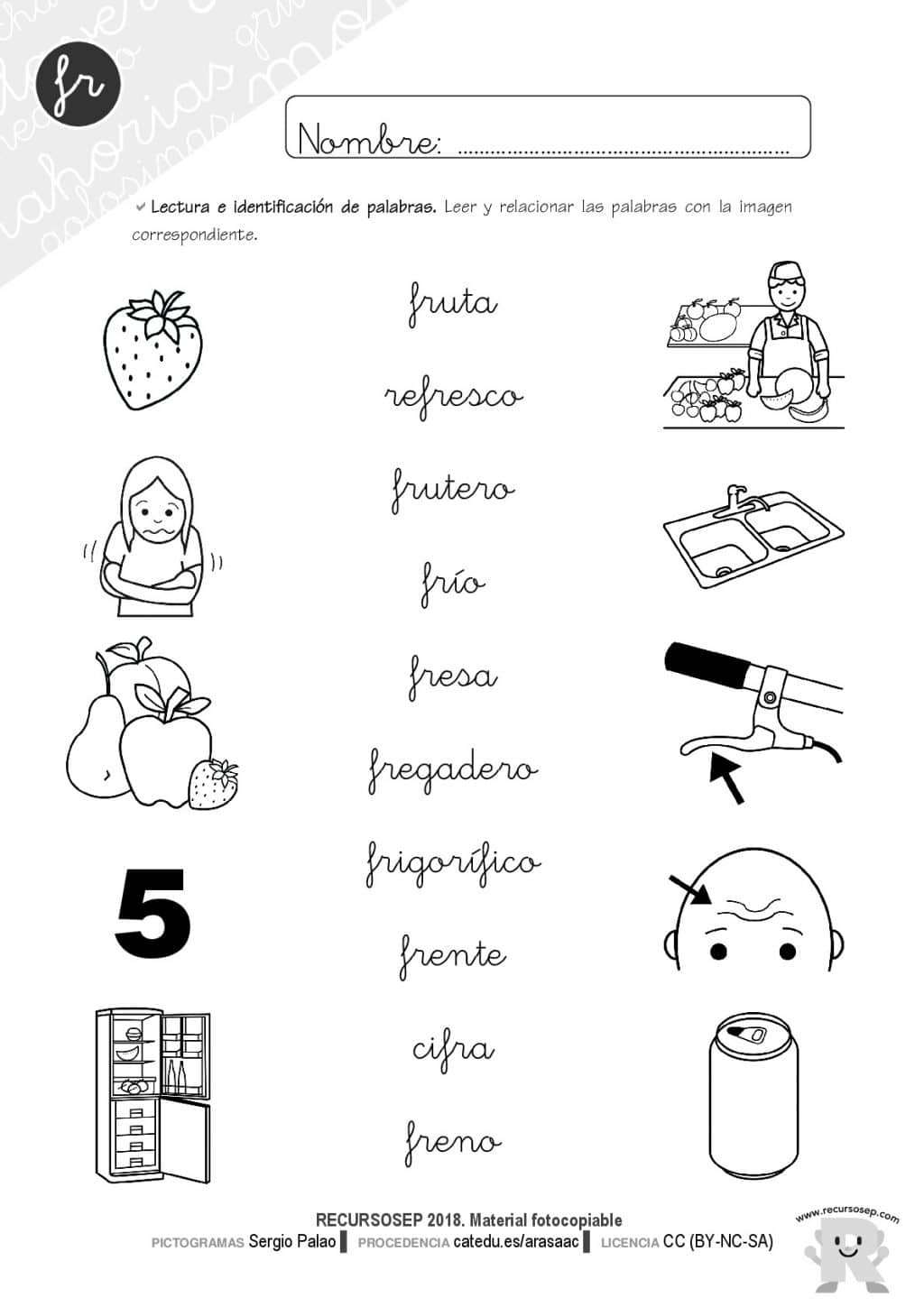 Cuadernillo de lectura y escritura: trabada FR