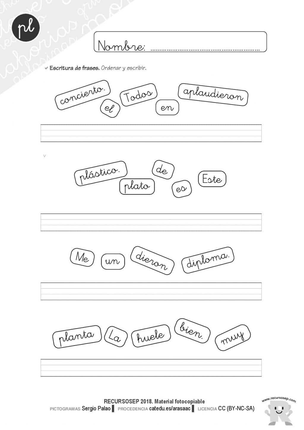 Cuadernillo de lectura y escritura: trabada PL