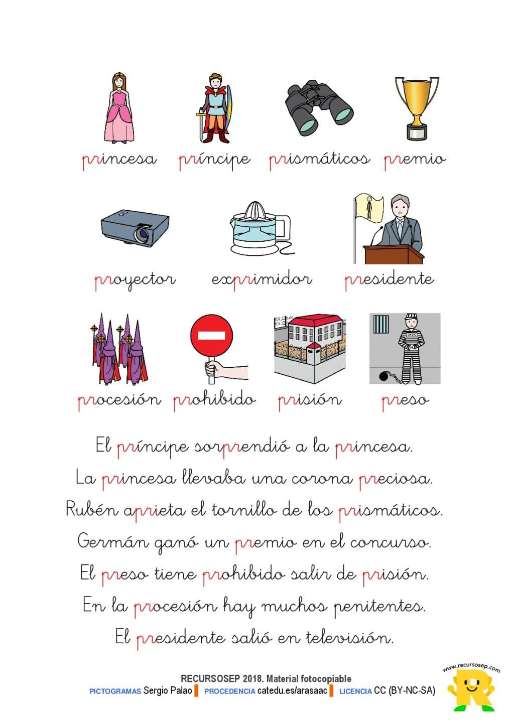 Cuadernillo de lectura y escritura: trabada PR