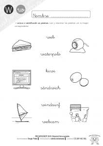 Cuadernillo de lectura y escritura: letra W