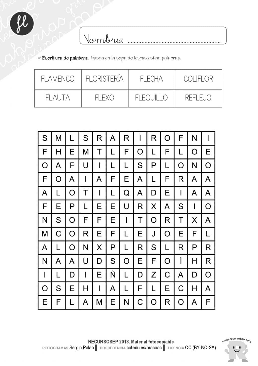 Cuadernillo de lectura y escritura: trabada FL