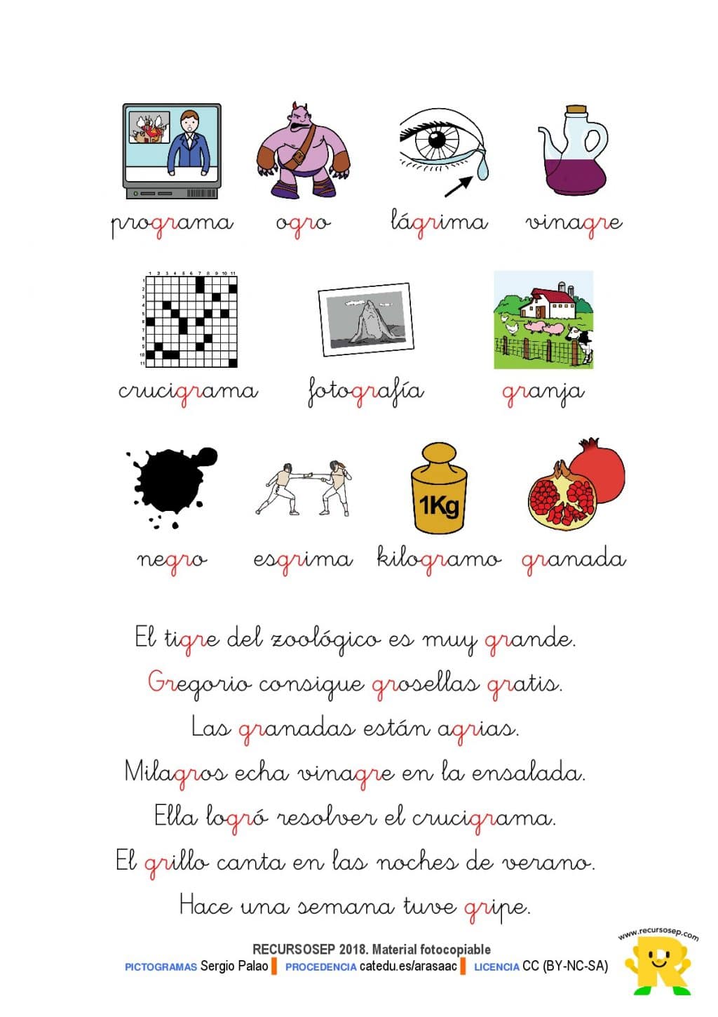 Cuadernillo de lectura y escritura: trabada GR