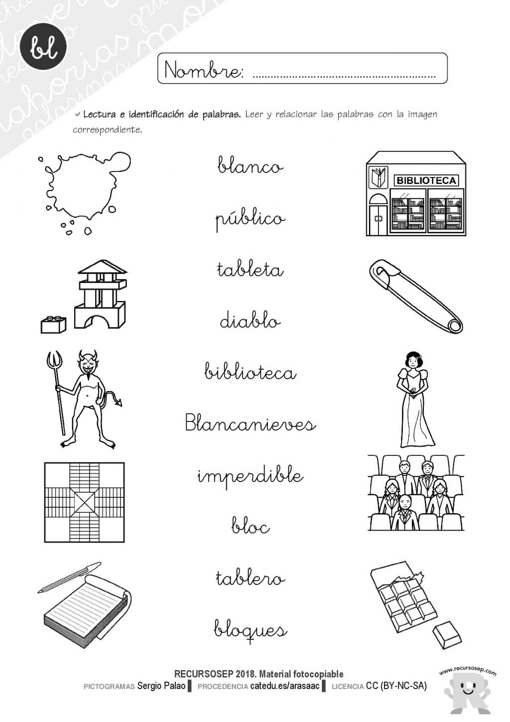 Cuadernillo de lectura y escritura: trabada BL