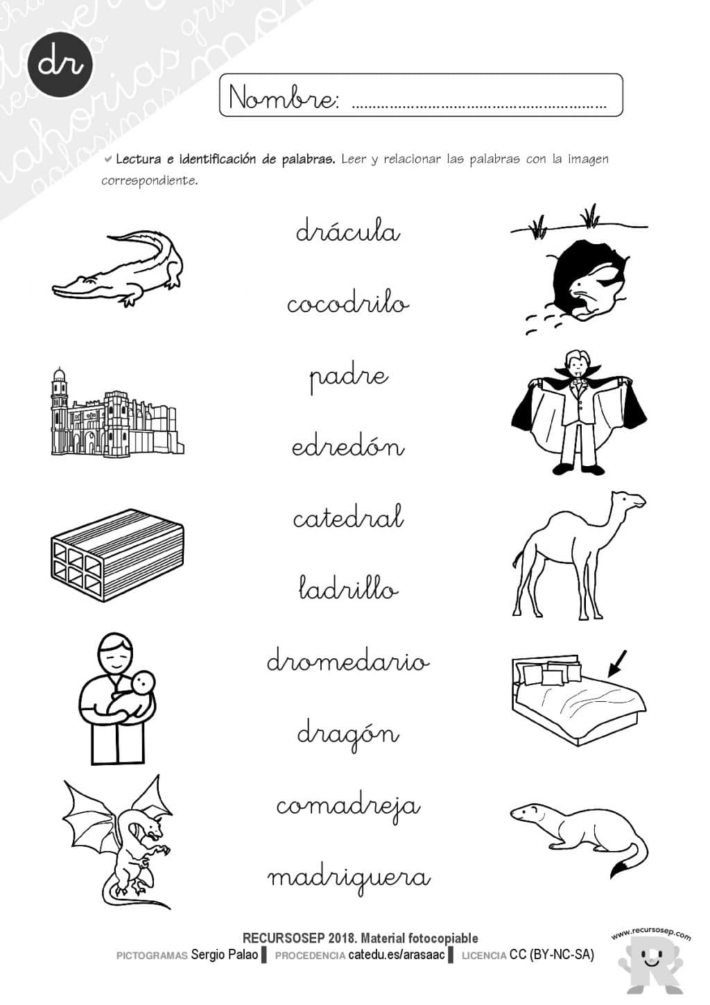 Cuadernillo de lectura y escritura: trabada DR