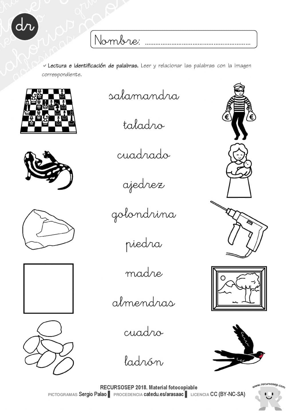 Cuadernillo de lectura y escritura: trabada DR