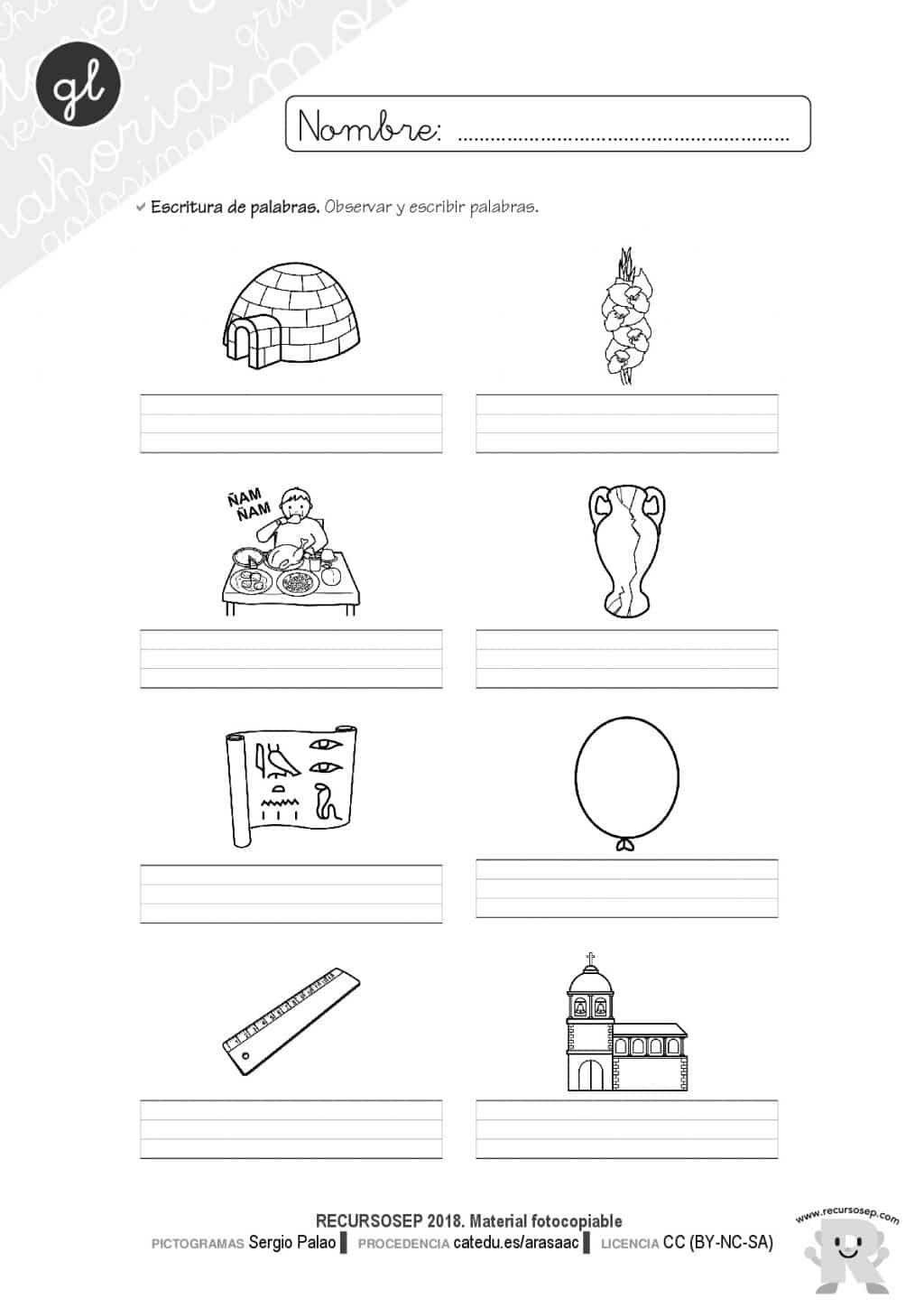 Cuadernillo de lectura y escritura: trabada GL