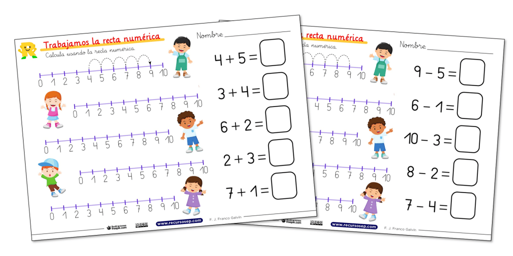 FASE 1 de la SUMA y la RESTA en la RECTA NUMÉRICA