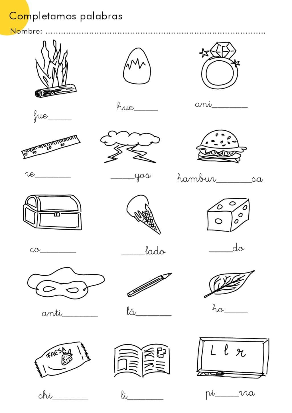 Dibujos De Página Completa Con Palabras