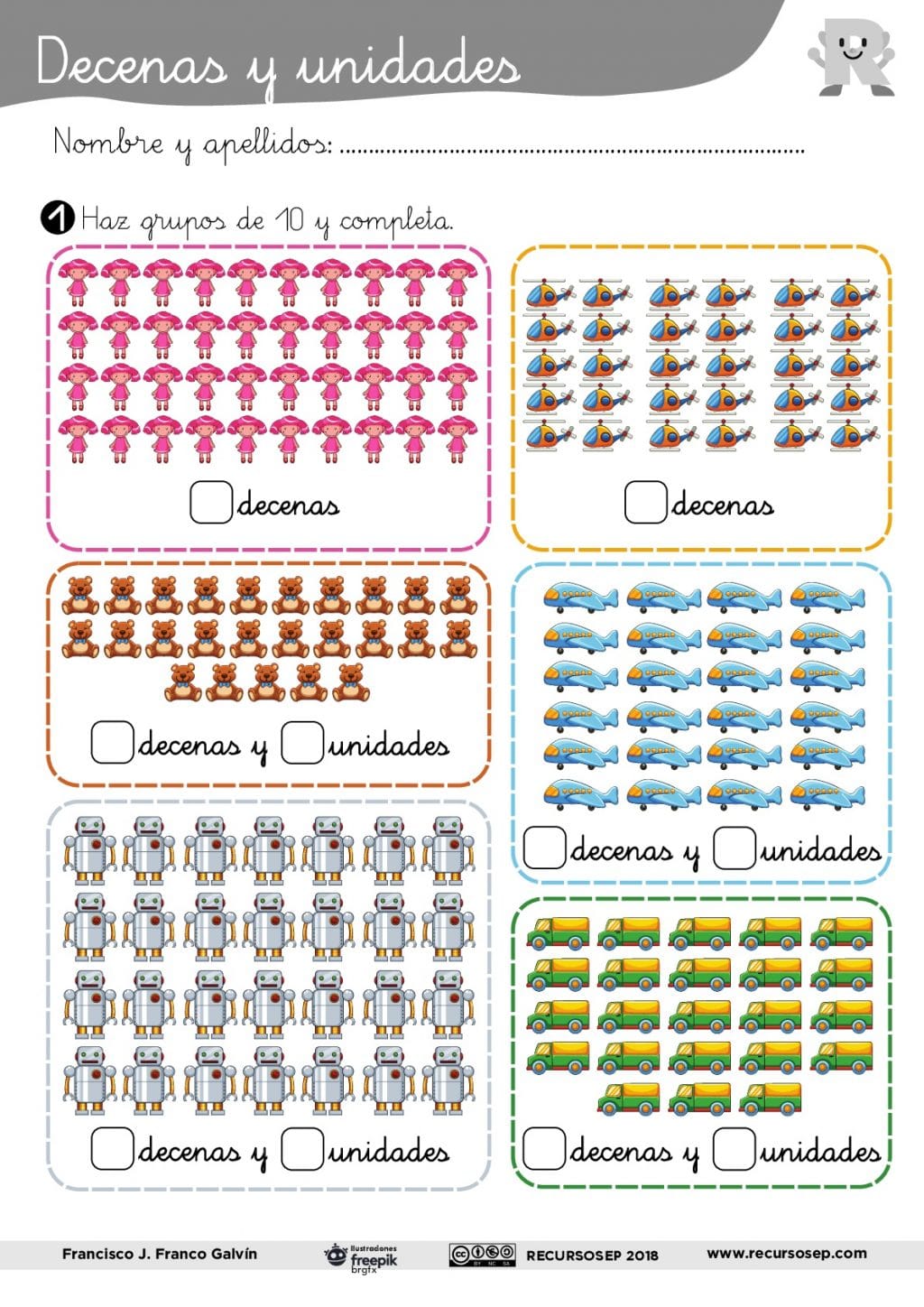 Decenas Y Unidades Infantil 1 º Primaria