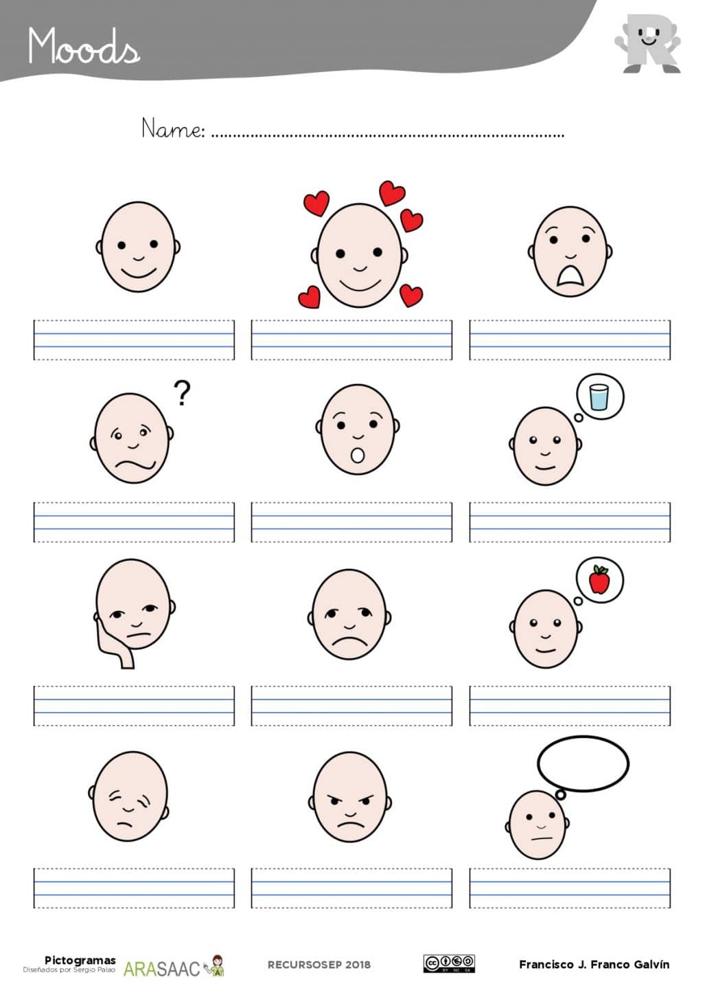 Moods – Flashcards and worksheet