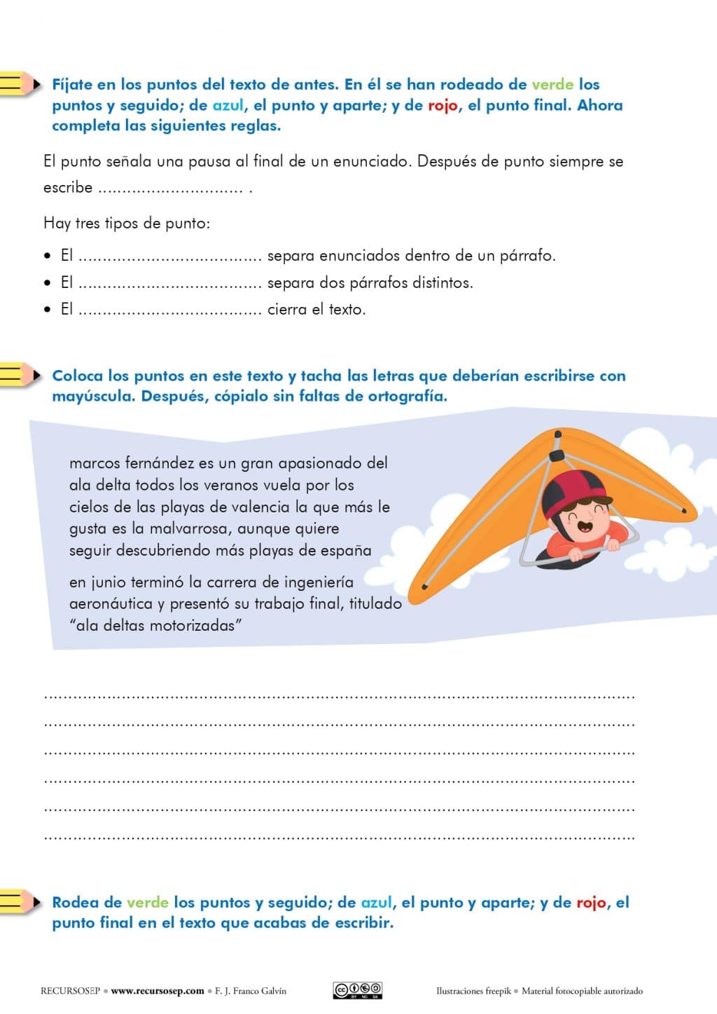 La mayúscula y el punto