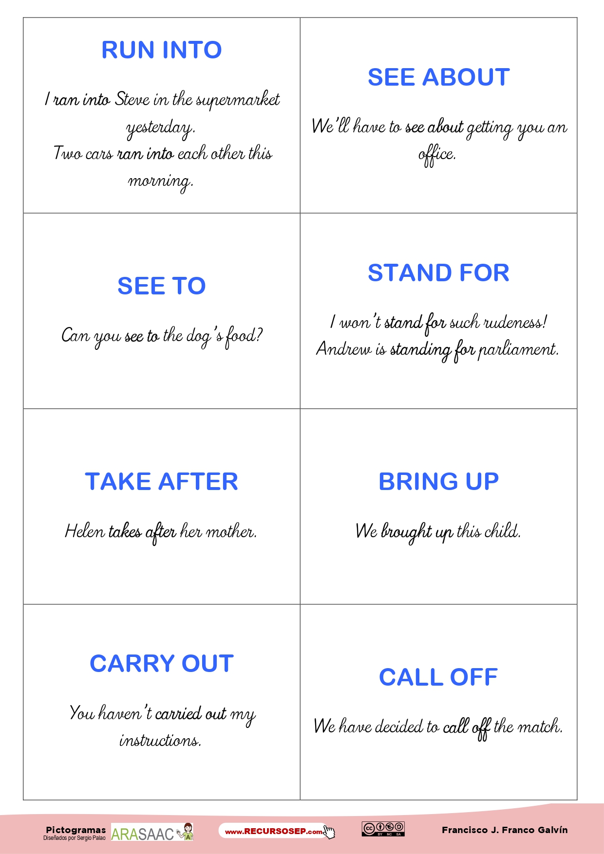 Aprende los PHRASAL VERBS de forma FÁCIL (Más de 80 tarjetas ilustradas ...